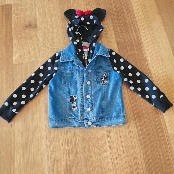 Disney | Jackets & Coats | Minnie Mouse Jean Polkadot Jacket | Poshmark